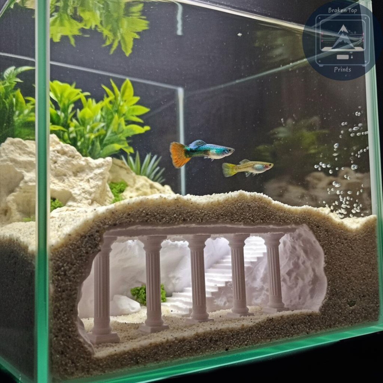 Lost Pillars Grotto Aquarium Terrarium Cave Hideout for Fish Shrimp and ...