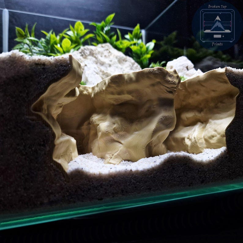 Aquarium Terrarium Decor Ravine Cave: 3D Printed Natural Fish Shrimp ...