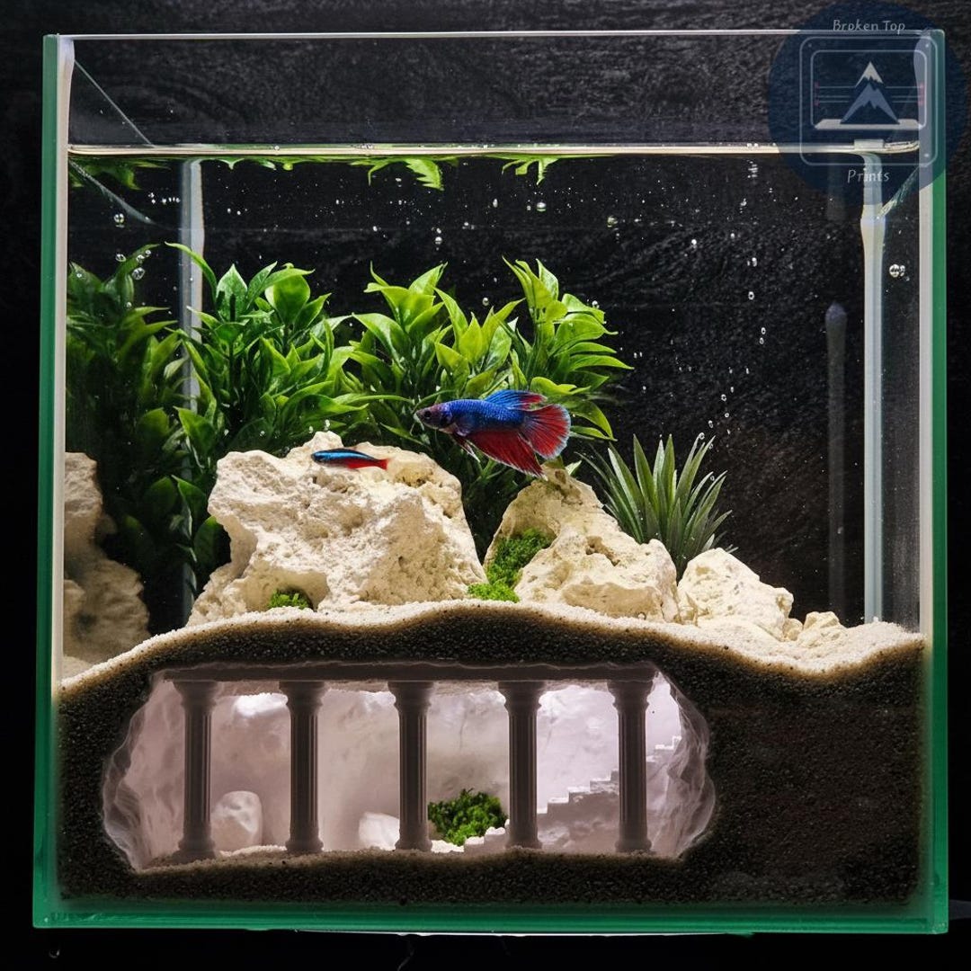 Lost Pillars Grotto Aquarium Terrarium Cave Hideout for Fish Shrimp and ...