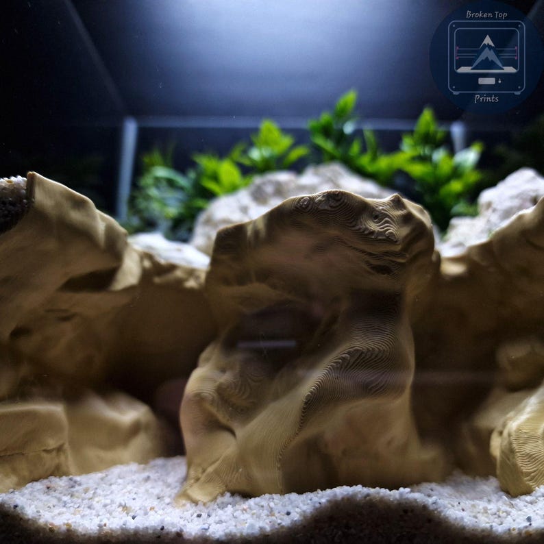 Aquascape Ravine Cave: 3D Printed Aquarium Terrarium Decor, Natural ...