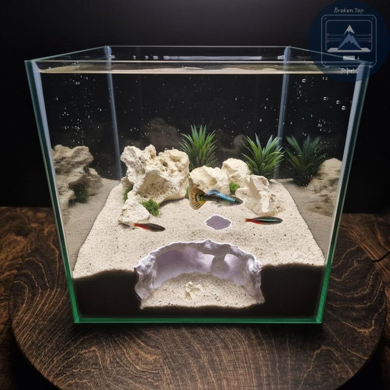 Atlantis Crest Aquarium Terrarium Cave Hideout for Fish Shrimp and ...
