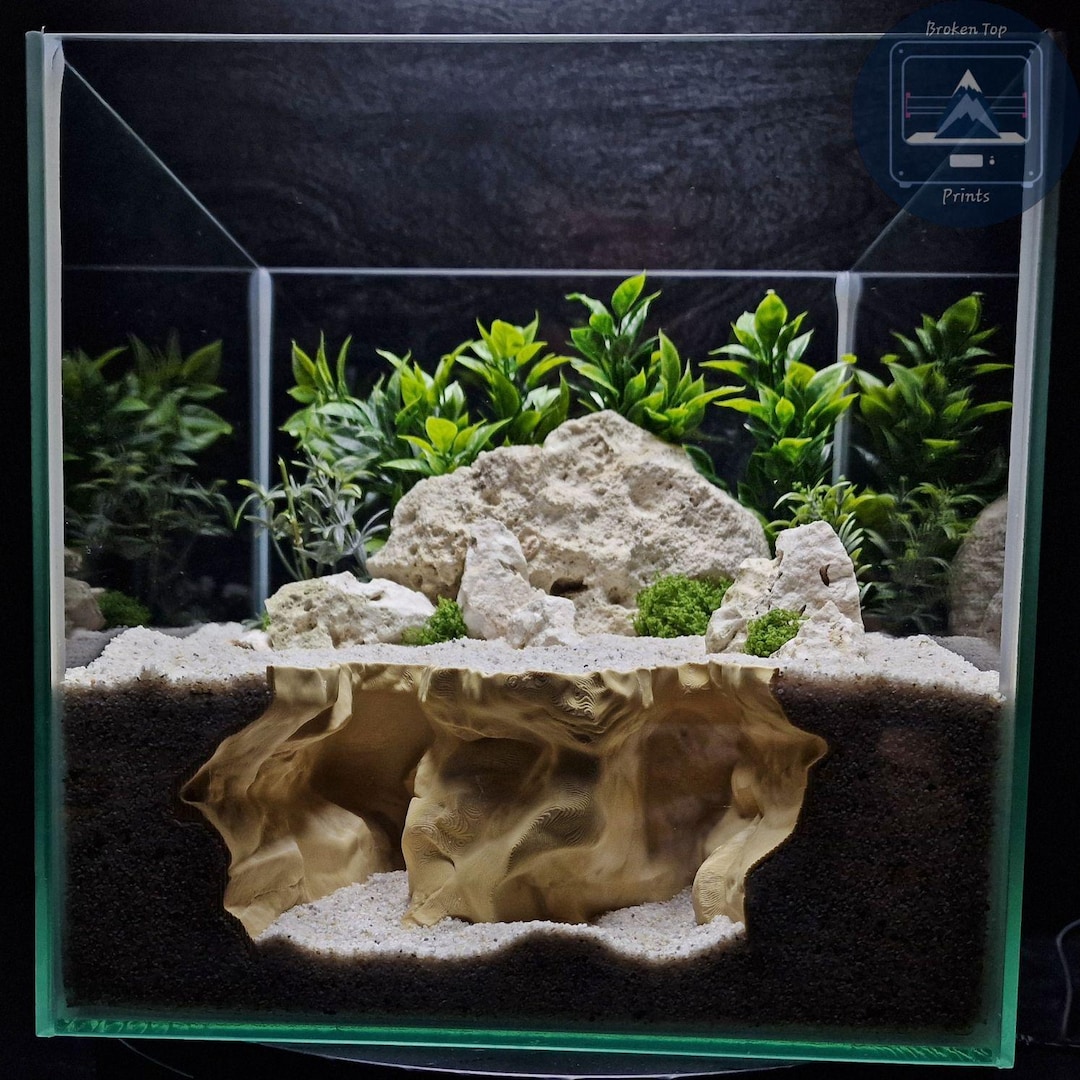 Aquarium Terrarium Decor Ravine Cave: 3D Printed Natural Fish Shrimp ...