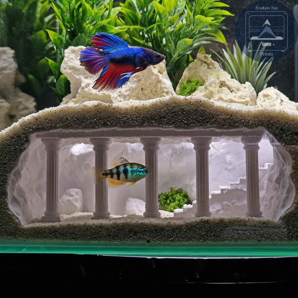Lost Pillars Grotto Aquarium Terrarium Cave Hideout for Fish Shrimp and ...