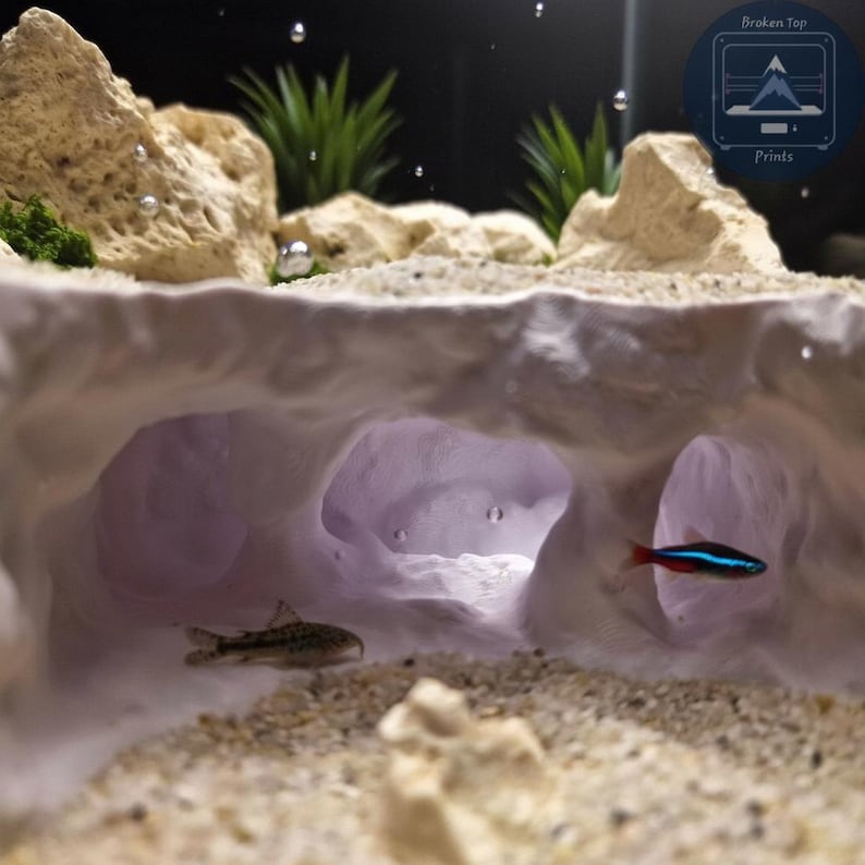 Atlantis Crest Aquarium Terrarium Cave Hideout for Fish Shrimp and ...