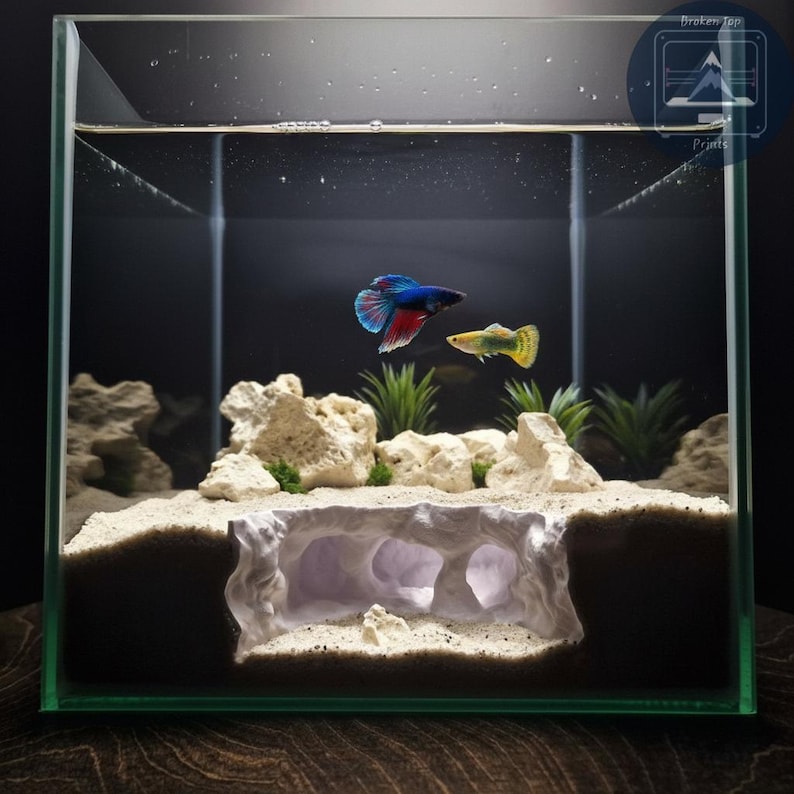 Atlantis Crest Aquarium Terrarium Cave Hideout for Fish Shrimp and ...