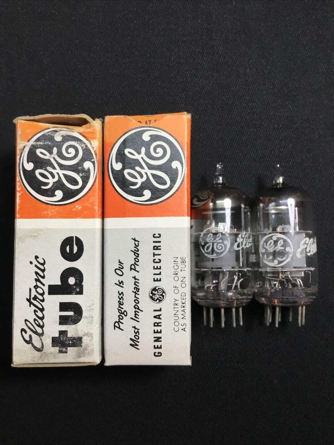 Matched NOS Pair GE 6U8A Vintage Audio Preamplifier Radio Vacuum Tubes ...