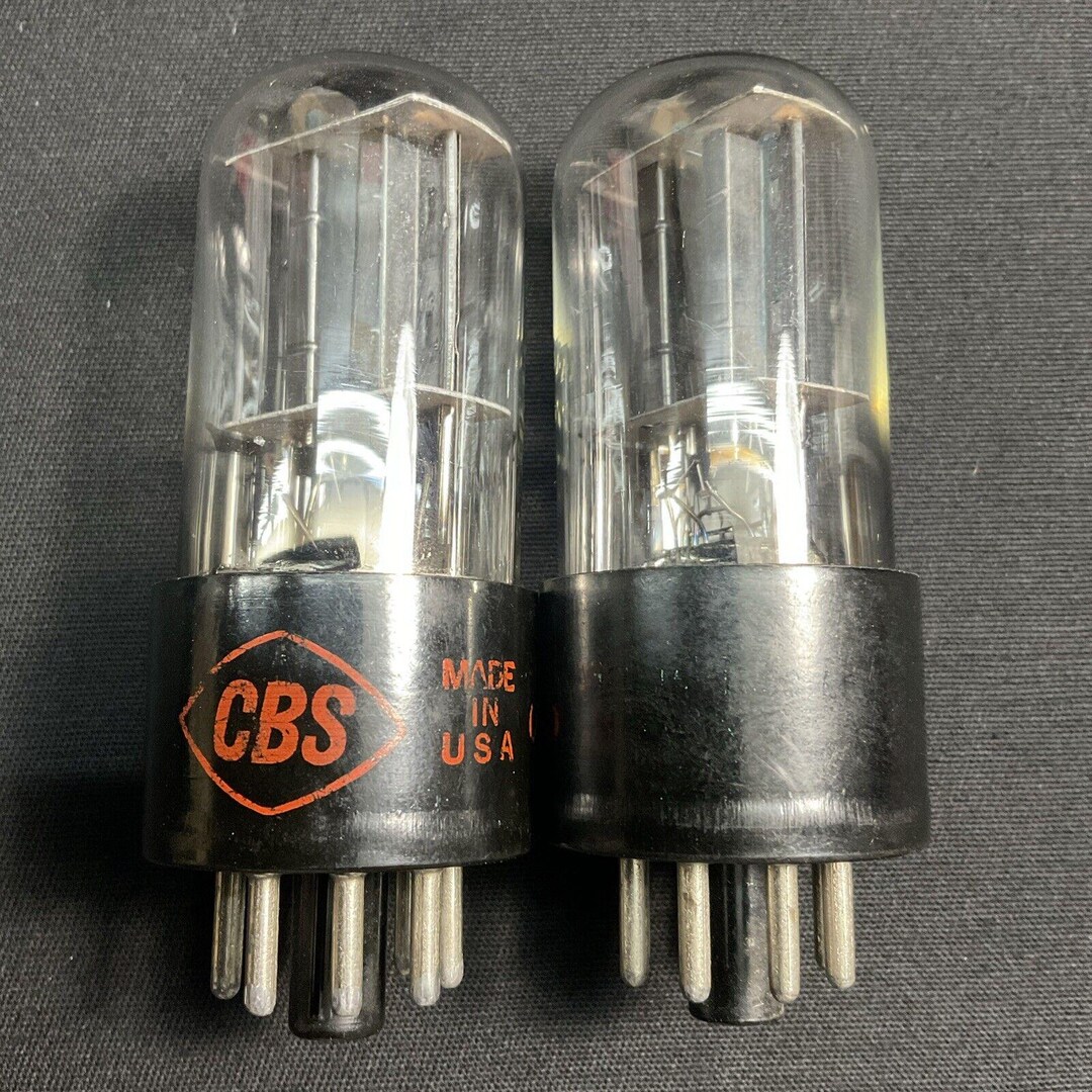 Matched Pair CBS 6SN7GT Audio Vintage Vacuum Tubes Tested Black Plates ...