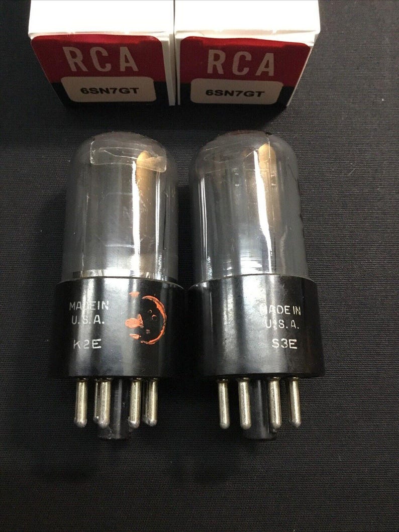 Matched Pair RCA 6SN7GT Smoked Glass Premium Audio Vacuum Tubes Test ...