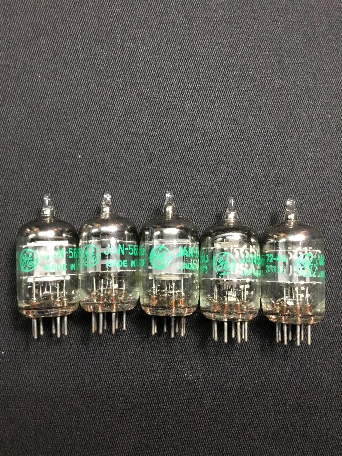 Nos Sleeve (5) GE 5654W 6AK5 Headphone Amp JAN Audio Preamp Vintage Vacuum Tubes Hi Fi 4.3400-D ...