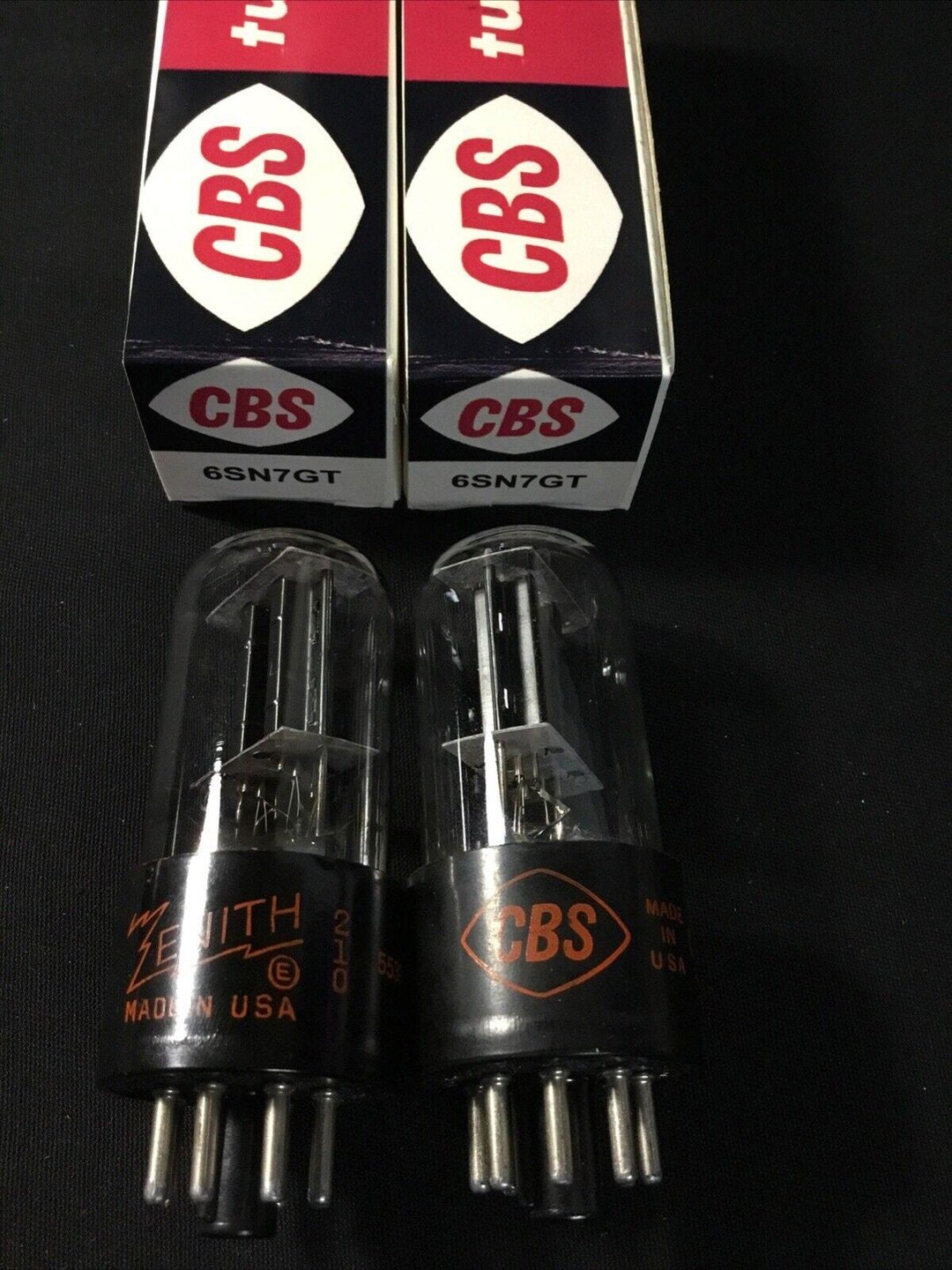 Matched Pair CBS 6SN7GTB Bad Boy Style Vintage Audio Vacuum Tubes F ...