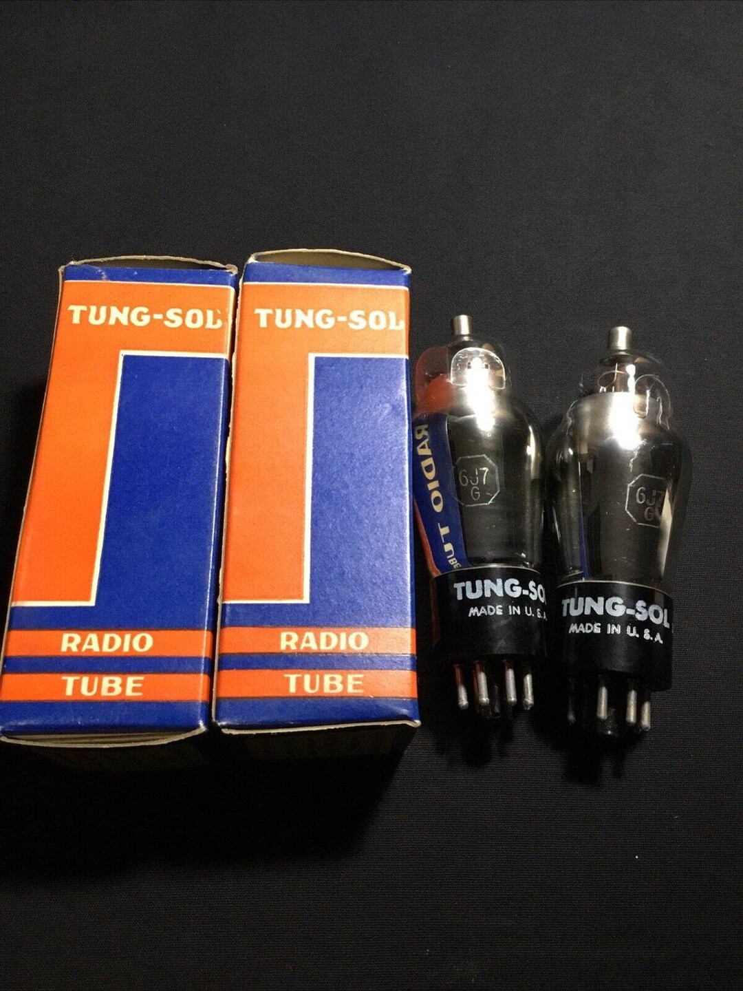 Nos Nib Pair Tung Sol 6J7G Coke Bottle AUDIO Vintage Vacuum Tubes ...