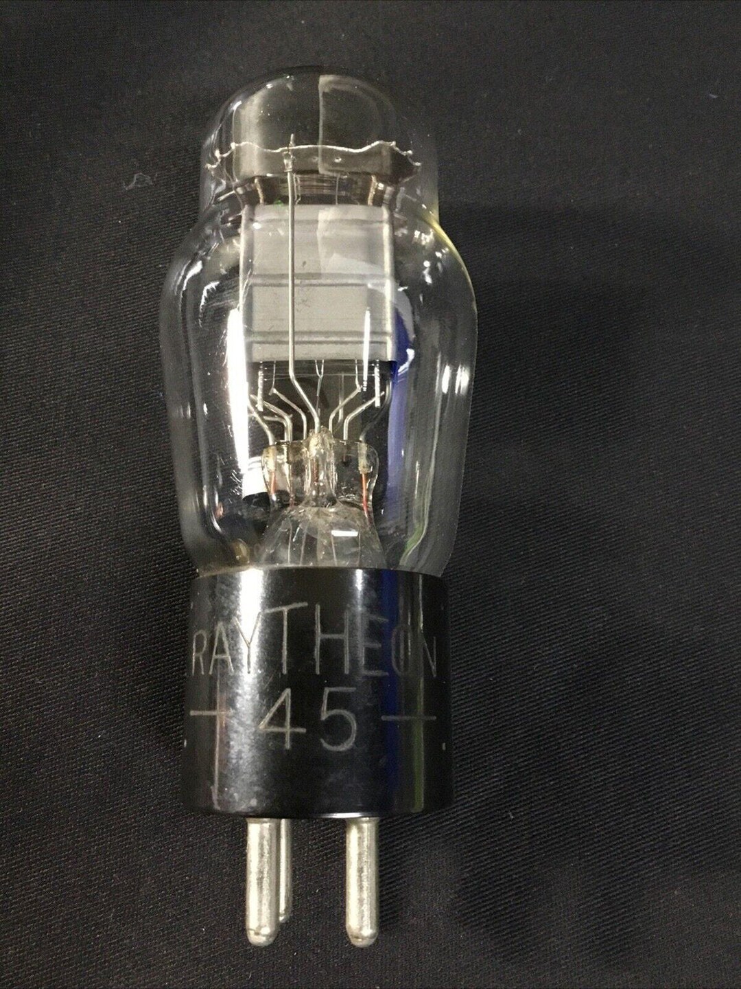RAYTHEON 45 Box Plate Cup Getter Vintage AMPLIFIER Vacuum Tube Tested H ...