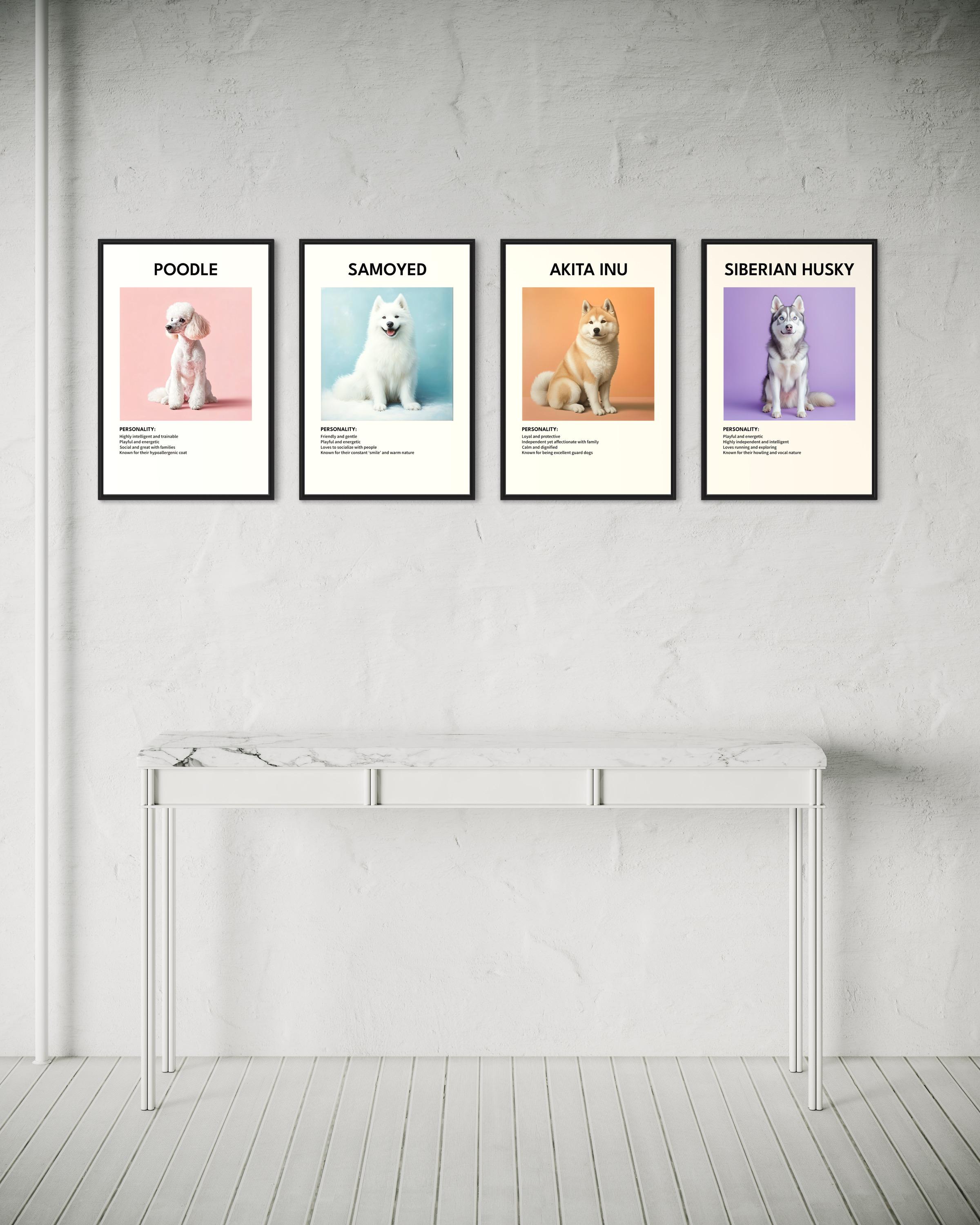 Set of 12 Dog Breed Posters Digital Download, Veterinary Prints and ...