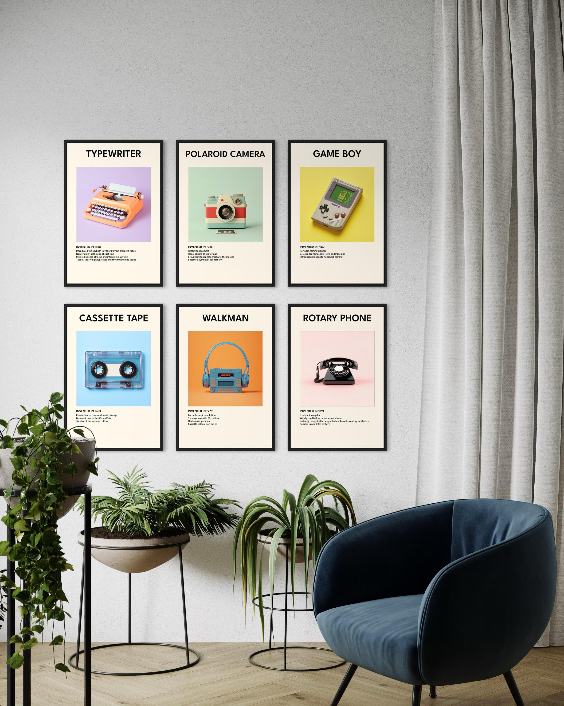 Retro Tech Prints: Vintage Gadget Minimalist Art (digital Download) - Etsy