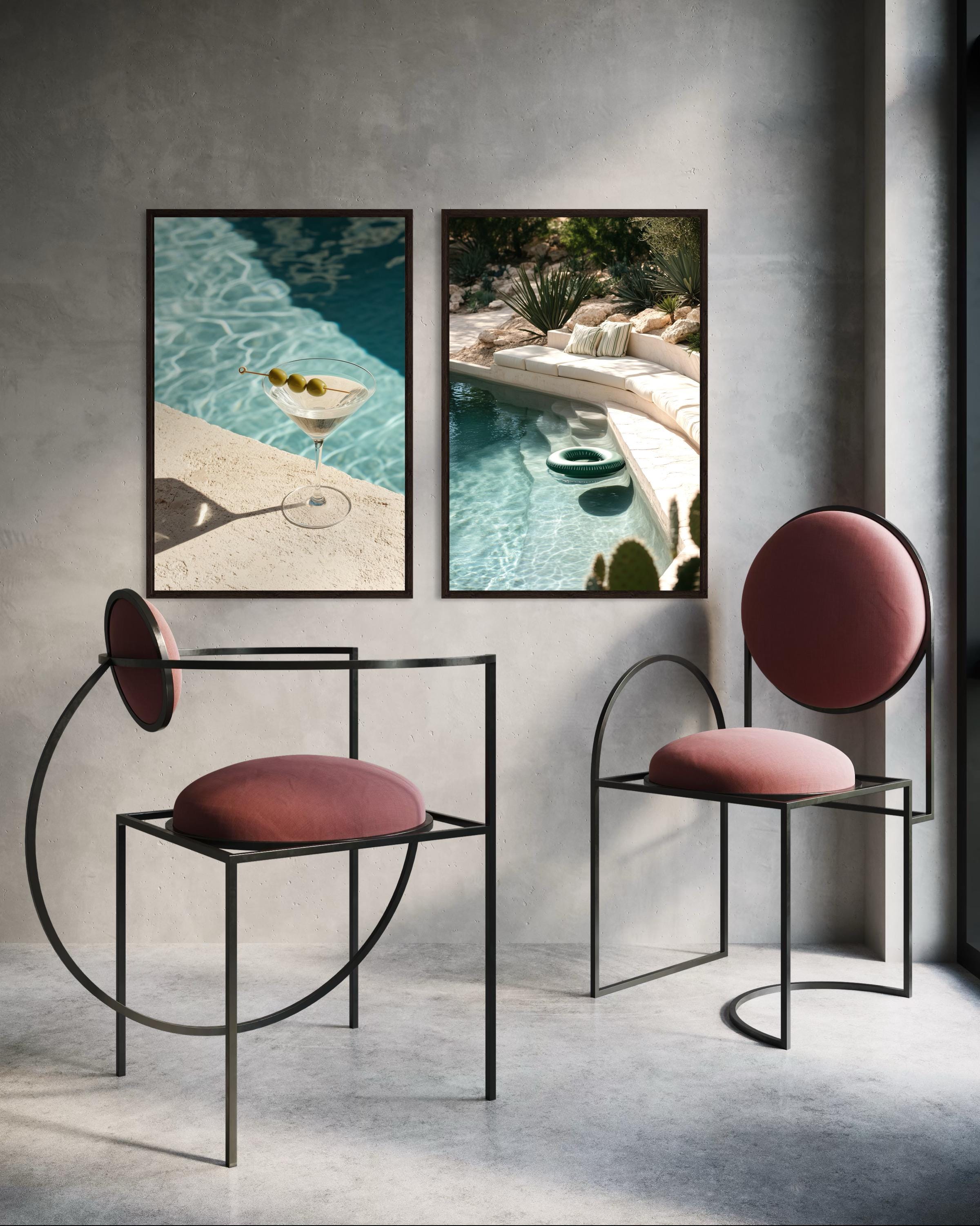 Luxury Poolside Wall Art Digital Download, Chic Martini Print, Elegant ...
