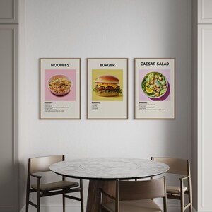 Food Prints Set: Modern Kitchen Wall Art, DIGITAL DOWNLOAD, AI ...