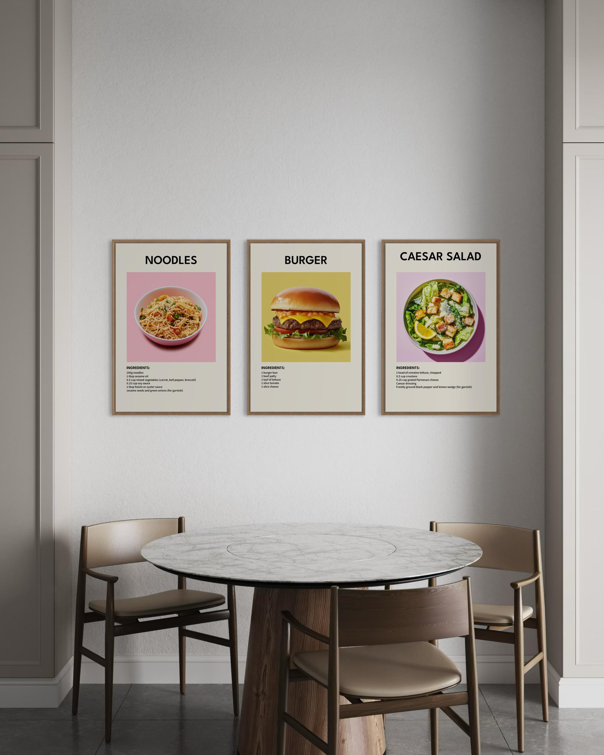Food Prints Set: Modern Kitchen Wall Art, DIGITAL DOWNLOAD, AI ...