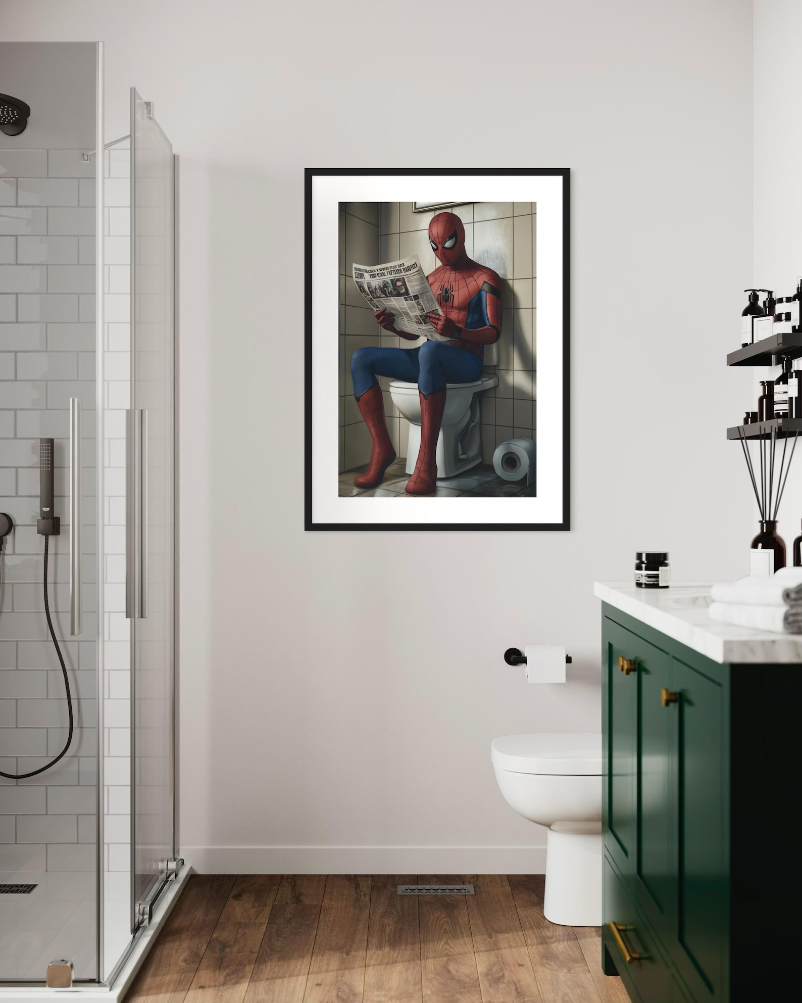 Superhero Bathroom Art Prints: Funny Comic Book Decor (set of 3 ...