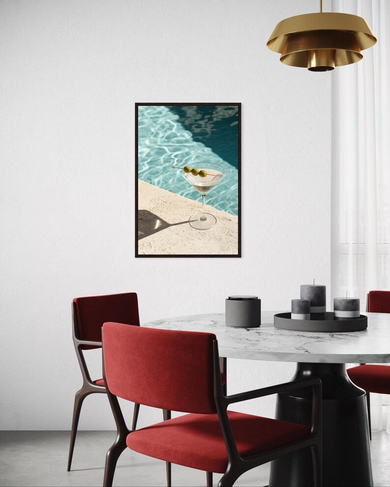 Martini Poolside DIGITAL DOWNLOAD, Tropical Cocktail Wall Art, Chic ...