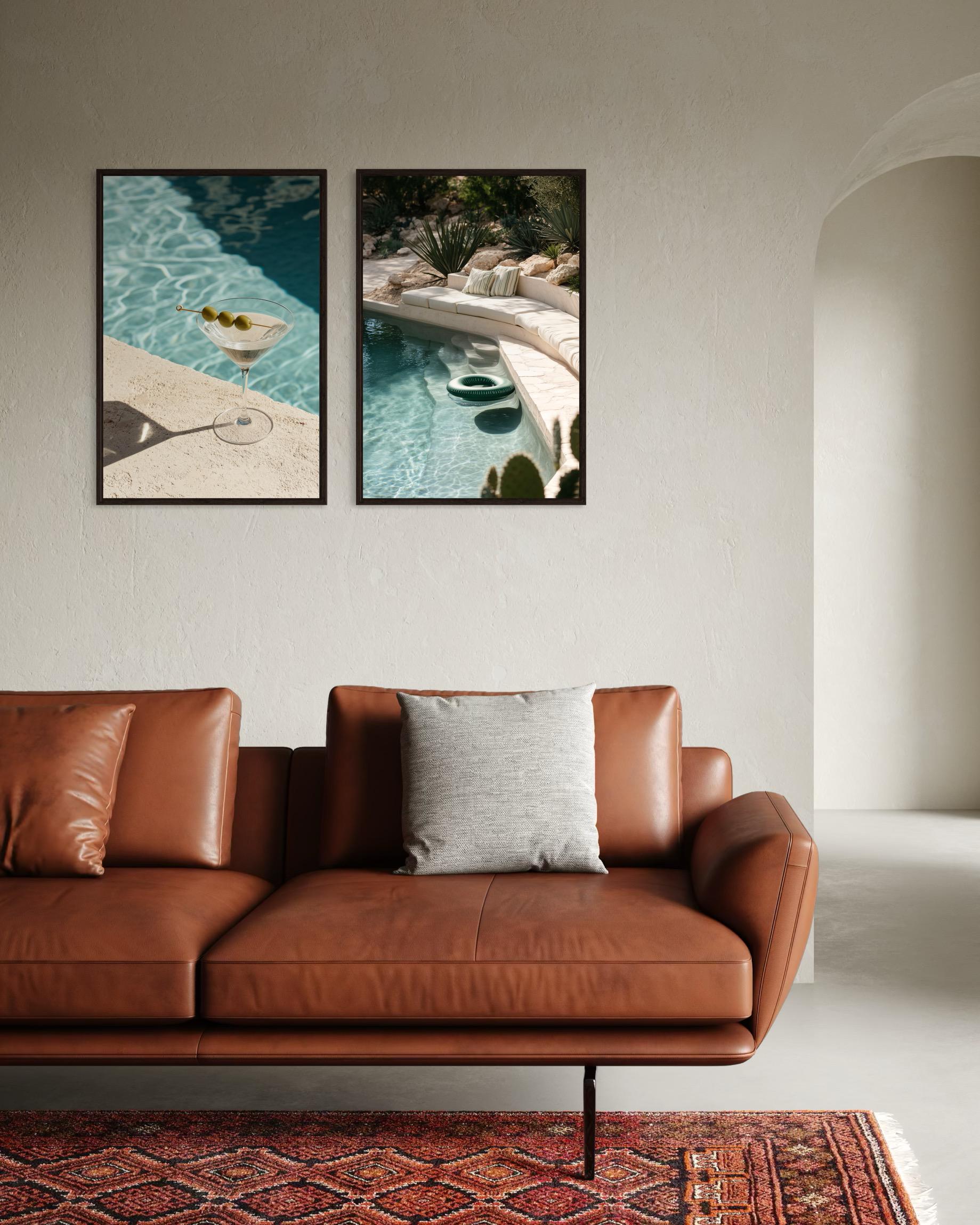 Luxury Poolside Wall Art Digital Download, Chic Martini Print, Elegant ...