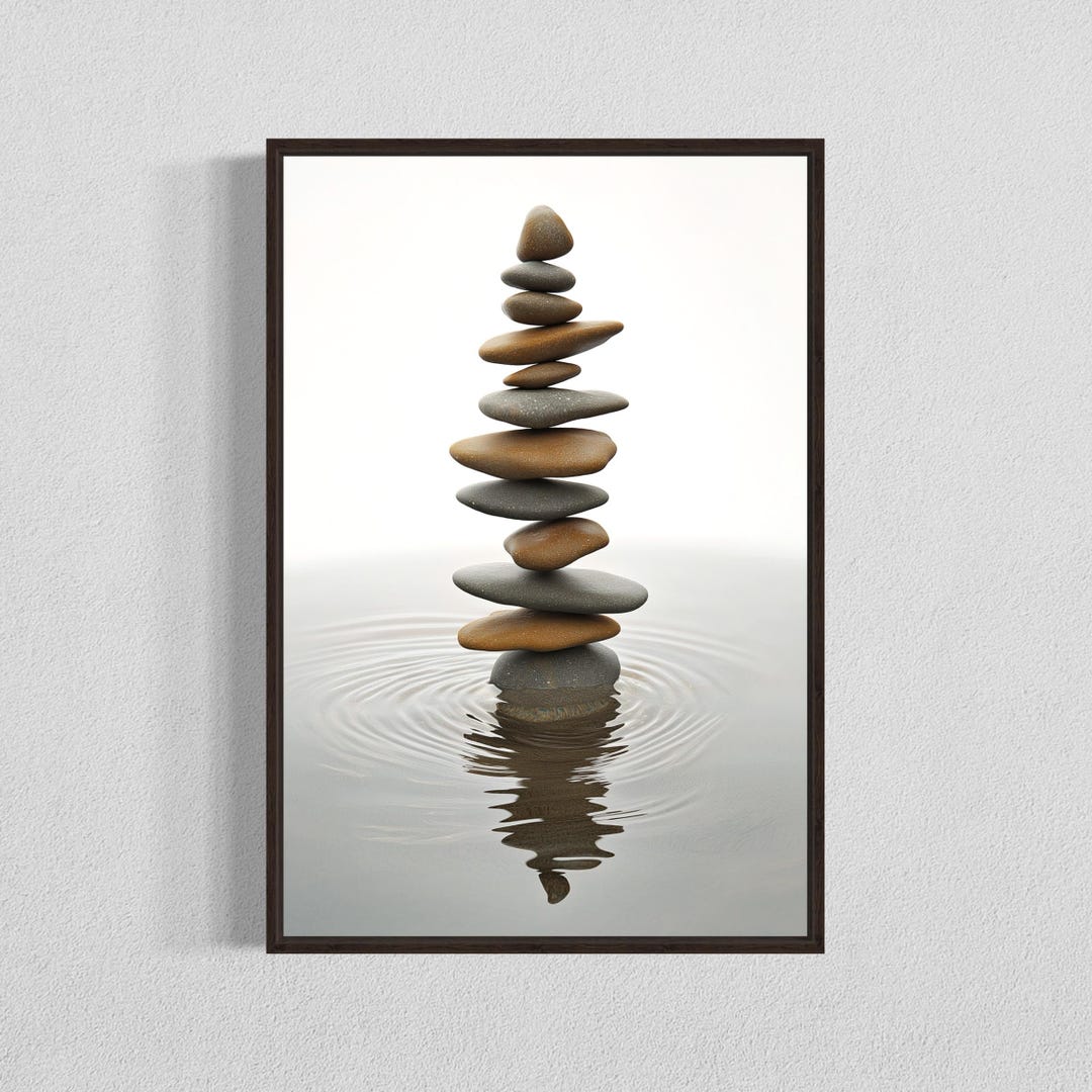 Balancing Rocks Wall Art Digital Download Zen Stones Print Coastal ...