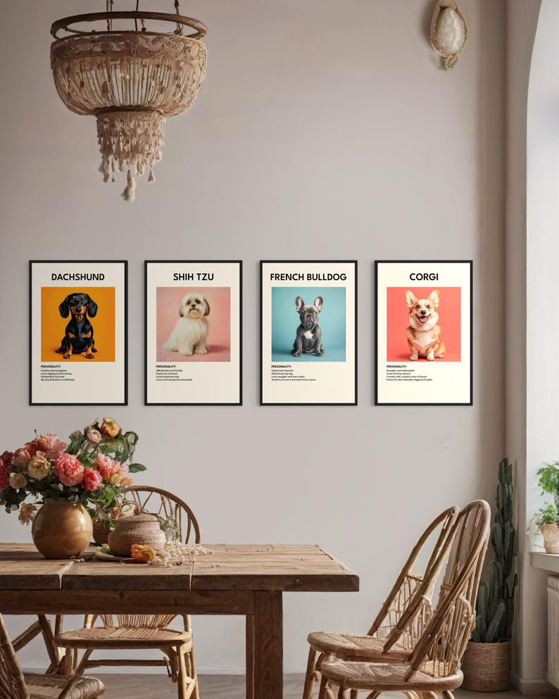 Set of 12 Dog Breed Posters Digital Download, Veterinary Prints and ...