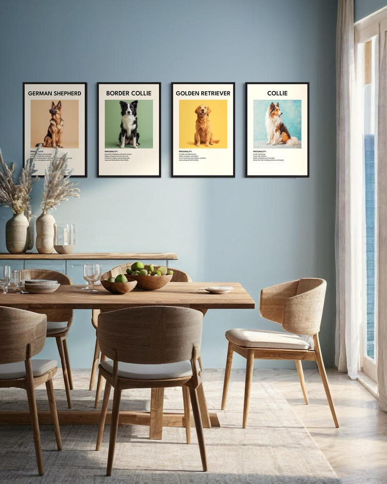 Set of 12 Dog Breed Posters Digital Download, Veterinary Prints and ...