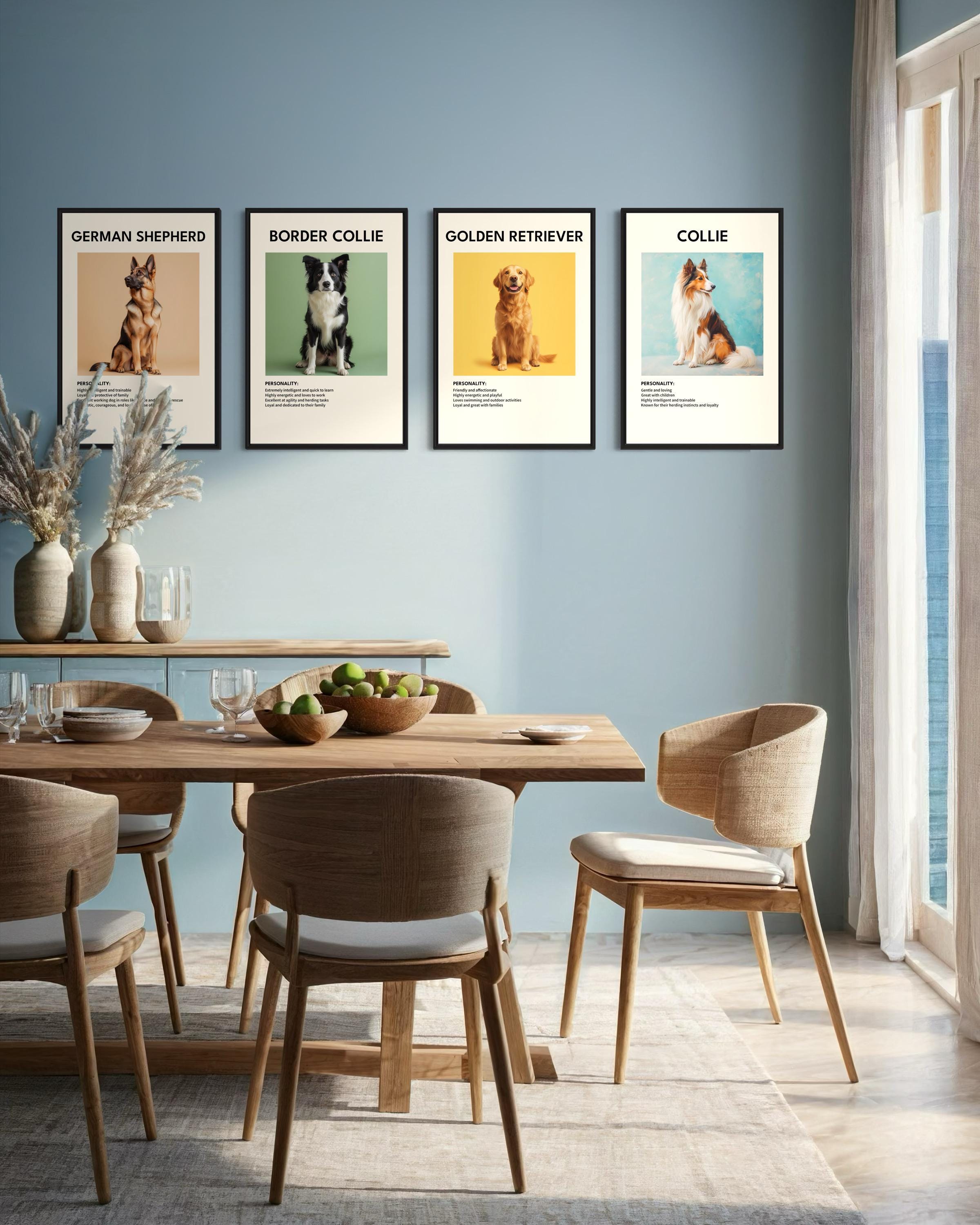 Set of 12 Dog Breed Posters Digital Download, Veterinary Prints and ...