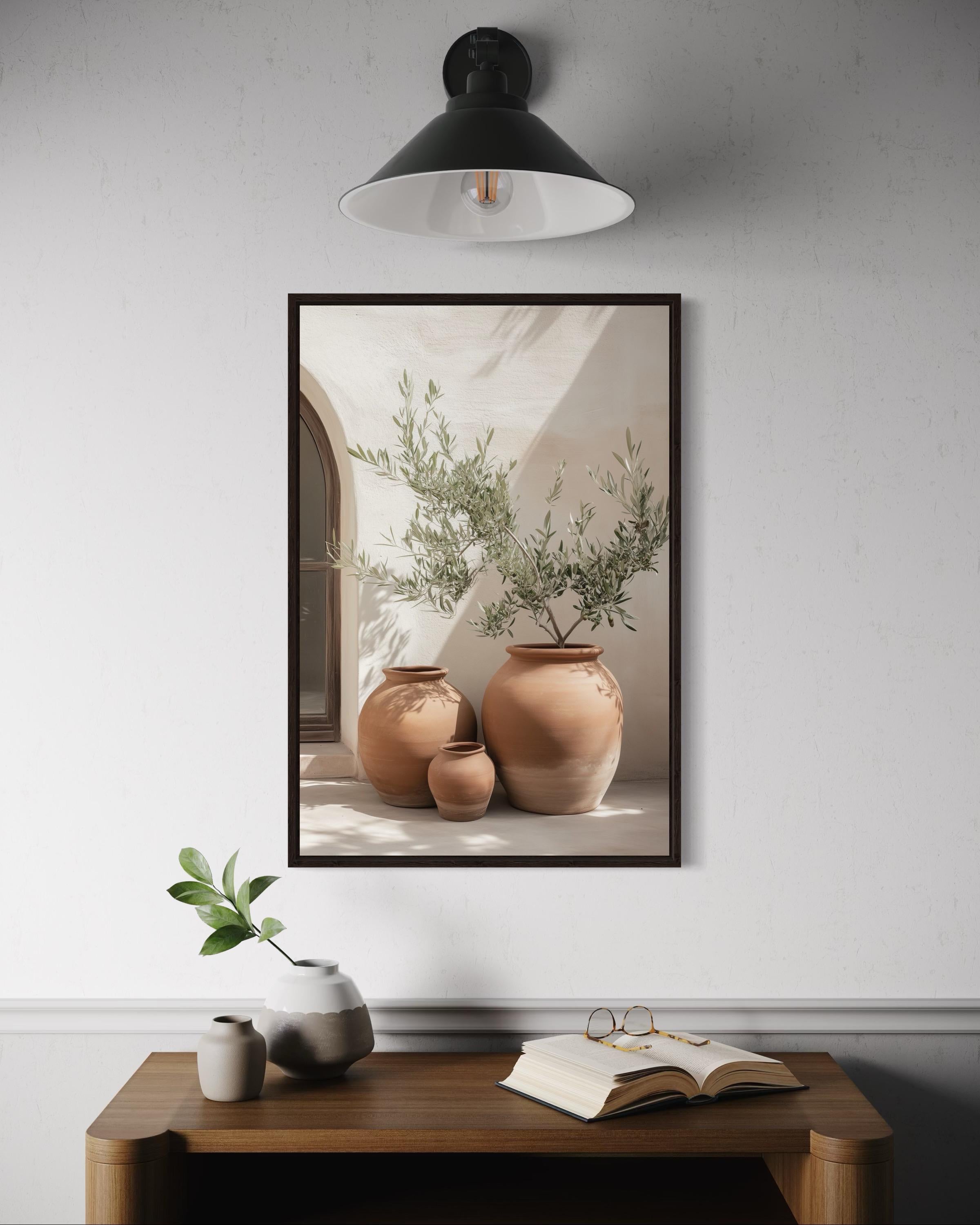 Mediterranean Pottery DIGITAL DOWNLOAD, Olive Tree Wall Art, Neutral ...