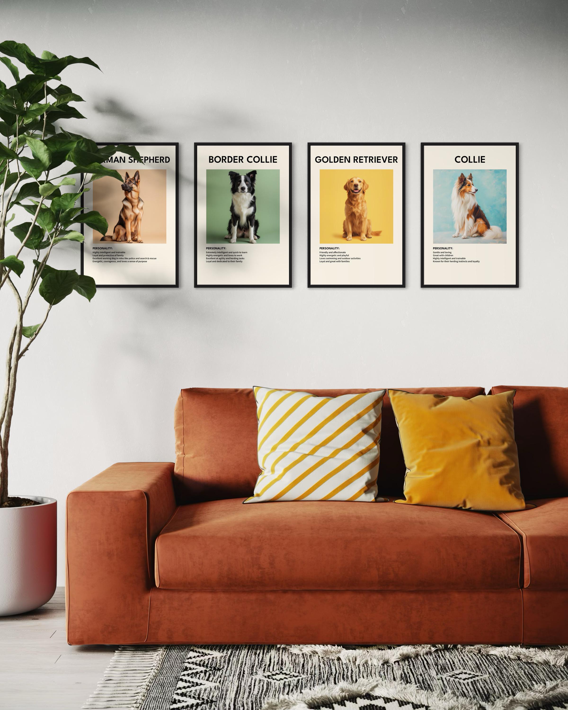 Set of 12 Dog Breed Posters Digital Download, Veterinary Prints and ...