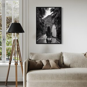 Surfer Girl Wall Art Print Beach Vibes Surfing Poster Ocean Decor ...