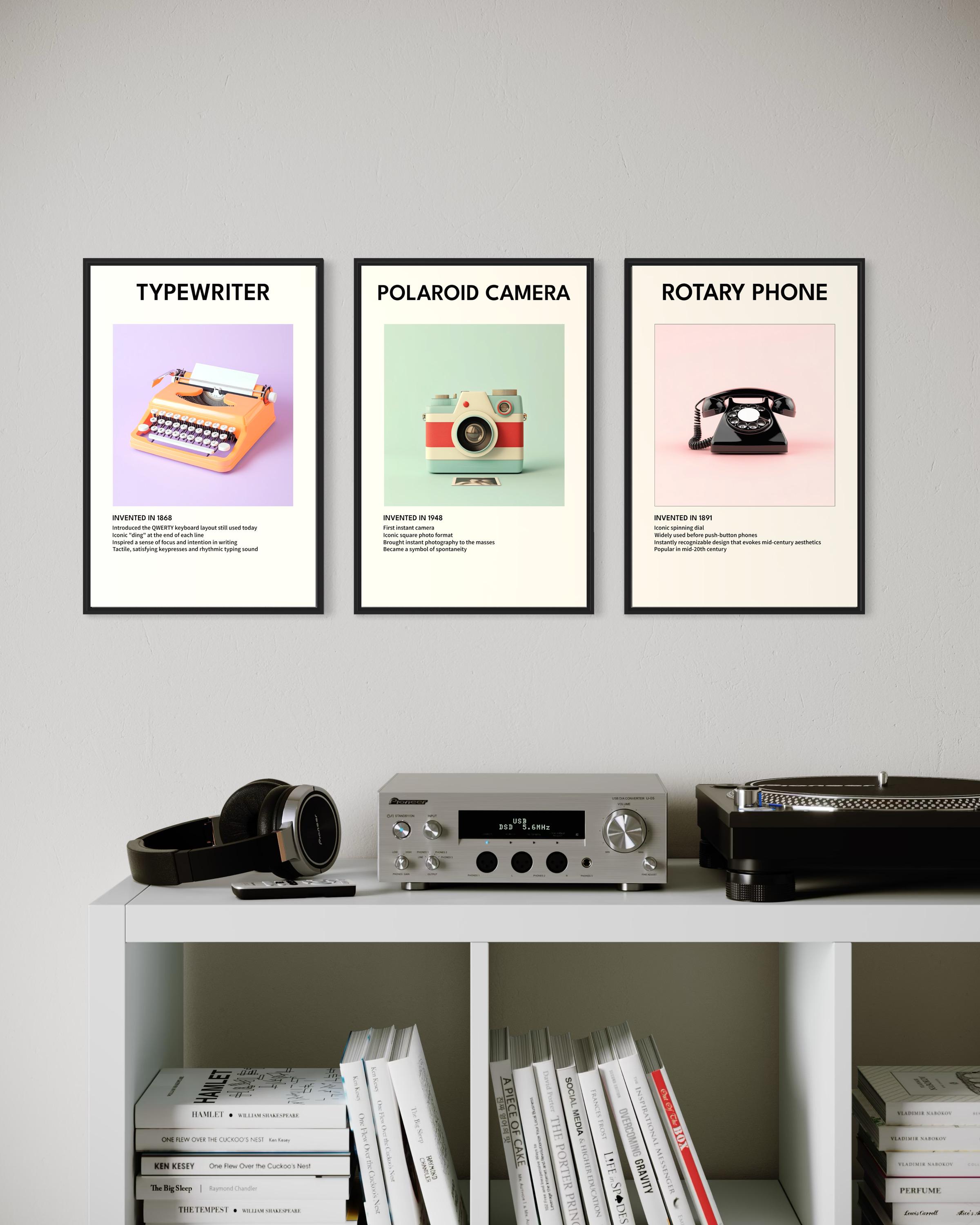 Set of 6 Retro Tech DIGITAL DOWNLOAD, Vintage Gadget Wall Art ...