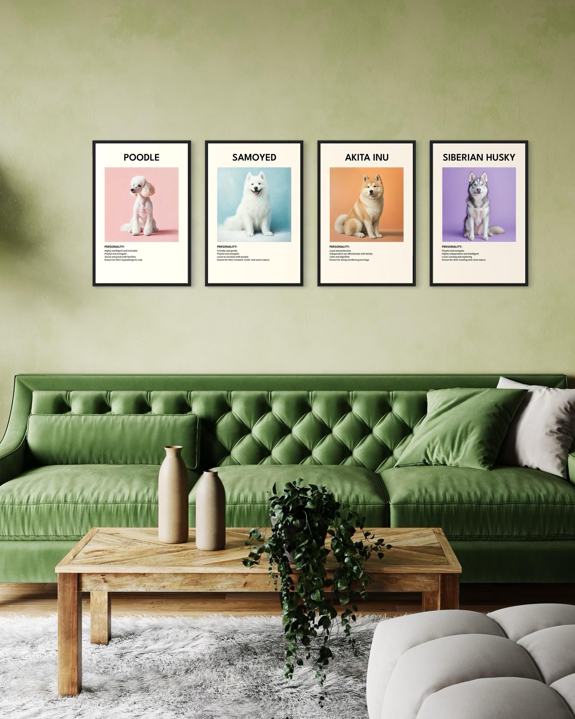 Set of 12 Dog Breed Posters Digital Download, Veterinary Prints and ...