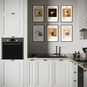 Coffee Art Prints, Digital Download, Coffee Drinks Wall Art, Minimalist ...