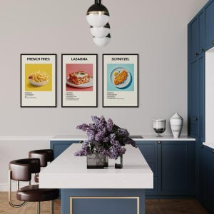 Food Prints Set: Modern Kitchen Wall Art, DIGITAL DOWNLOAD, AI ...