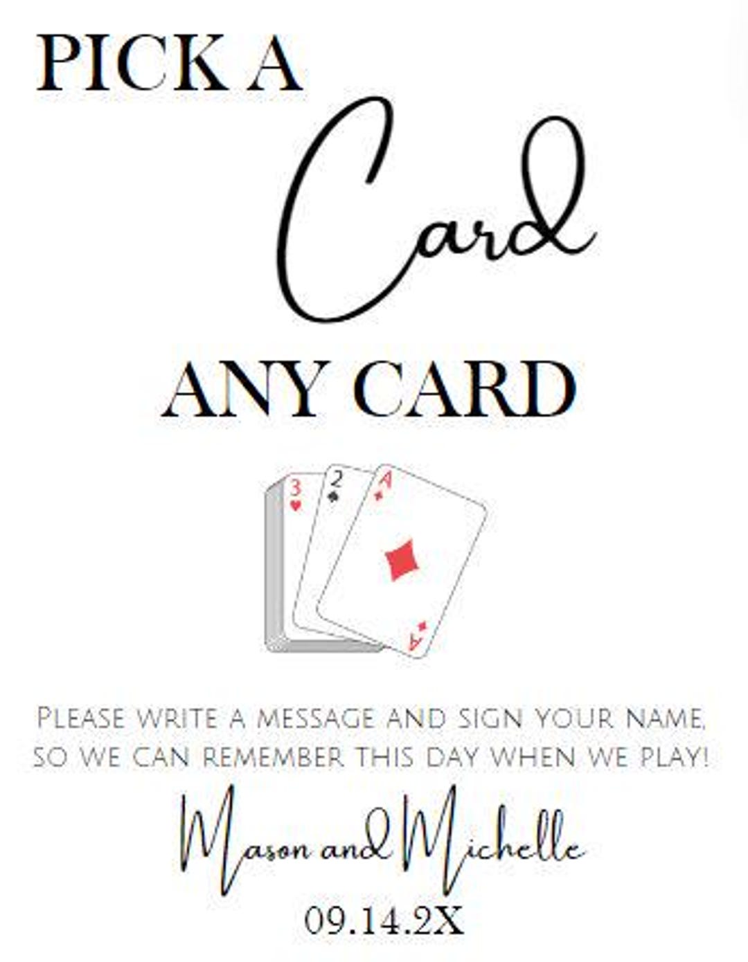 Editable Download Custom Card Signage Welcome Table/guest Book Idea ...