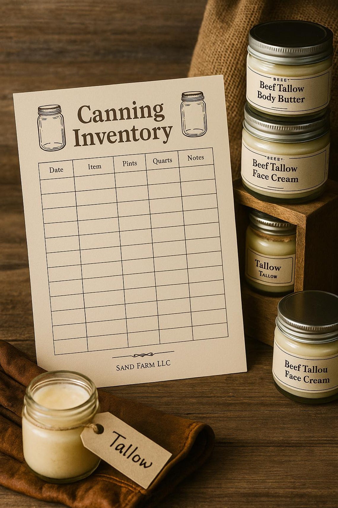 Printable Canning Inventory Log | Rustic Food Storage Tracker ...