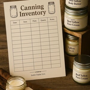 Printable Canning Inventory Log | Rustic Food Storage Tracker ...