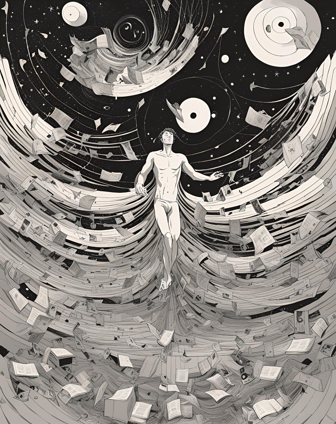 Surreal Vinyl Layers: A Cosmic Cultural Odyssey Digital Art Download 1 ...