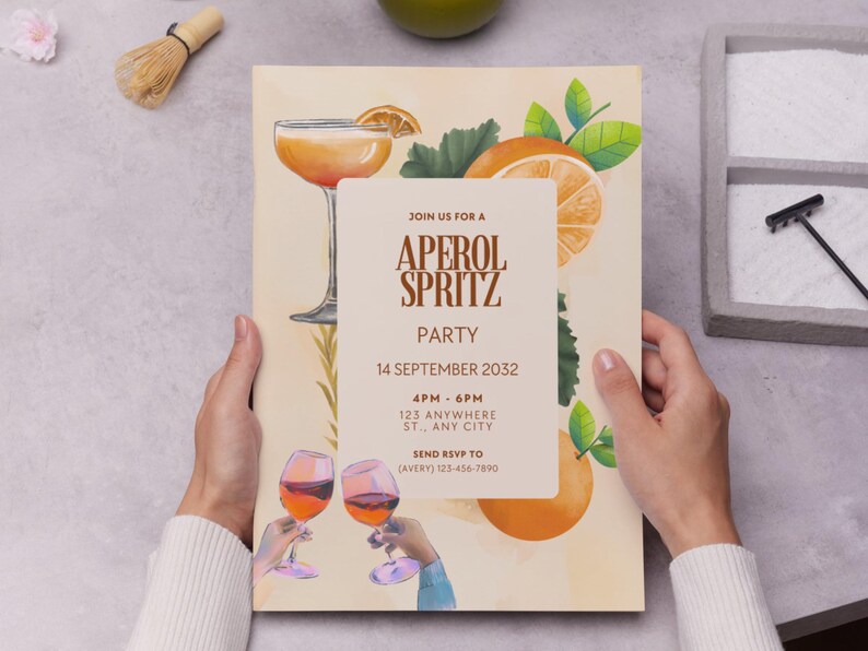 Editable Aperol Spritz Invitation Canva Template Instant Download ...