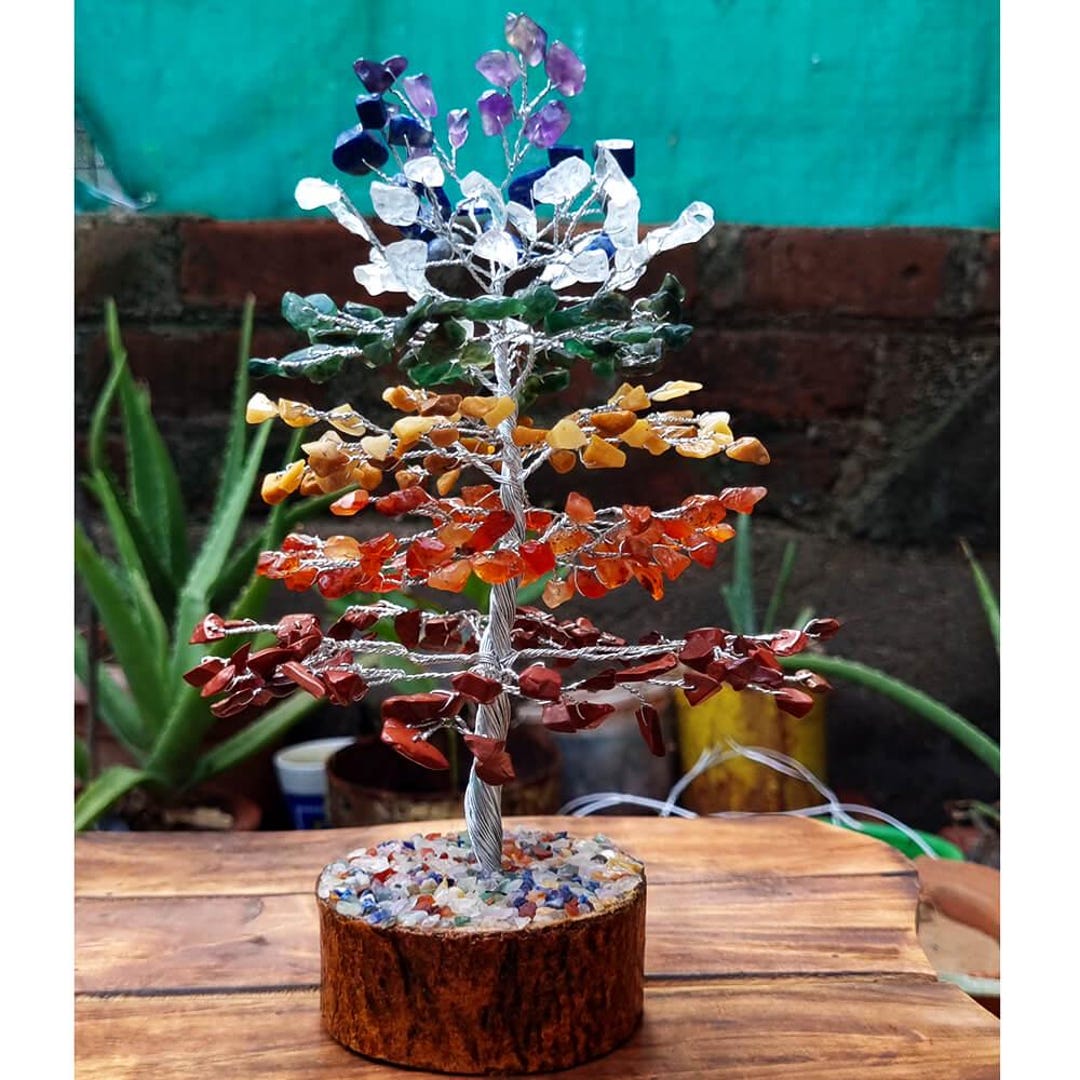 Seven Chakra Crystal Tree: Reiki Healing Gemstone Decor - Etsy