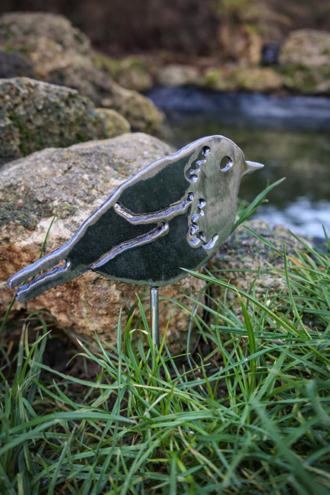 Robin on a Spike – Handmade Garden Decoration - Etsy