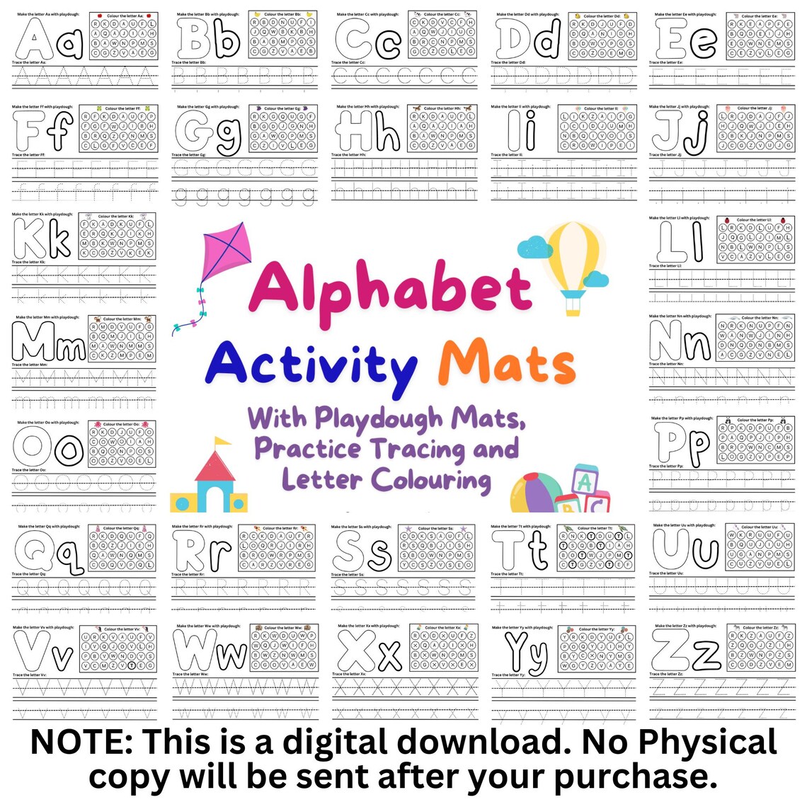 Alphabet Activity Mats With Playdough Mats | Printable Alphabet ...