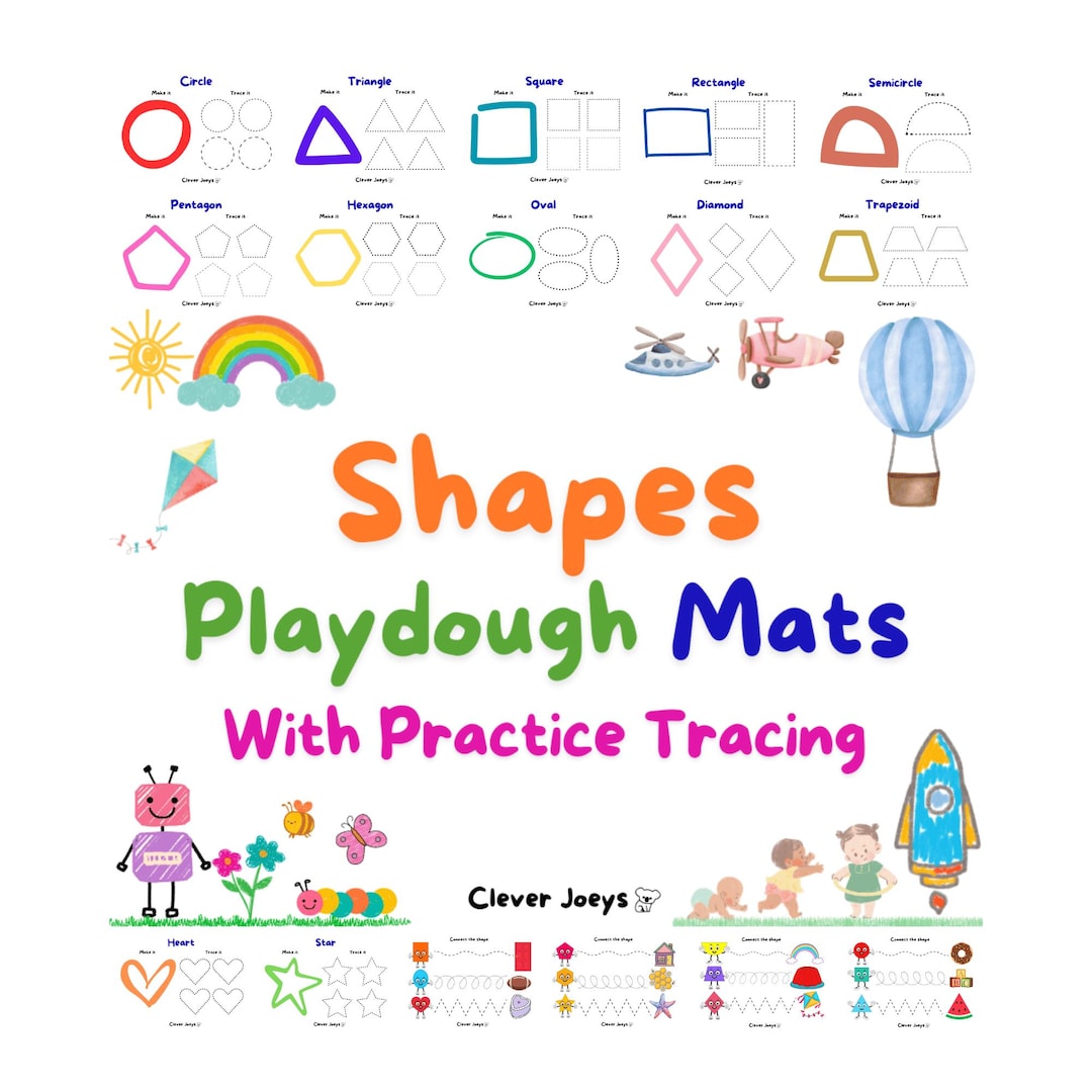 Shapes Playdough Mats With Practice Tracing | Printable Shapes ...