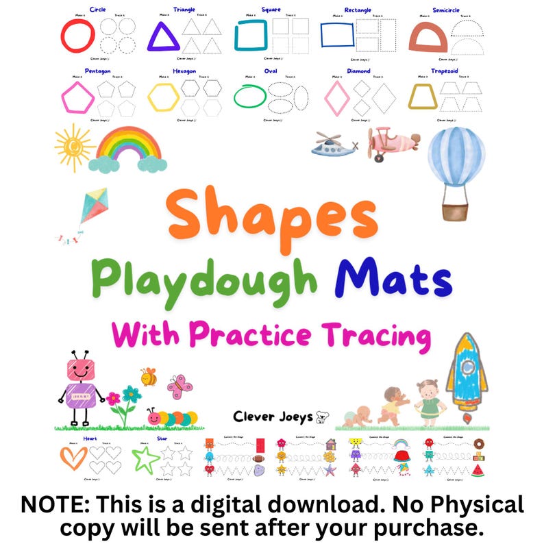 Shapes Playdough Mats With Practice Tracing | Printable Shapes ...
