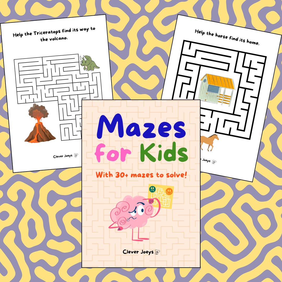 Printable Mazes for Kids 30 Fun Mazes to Solve Ready to Print Maze ...