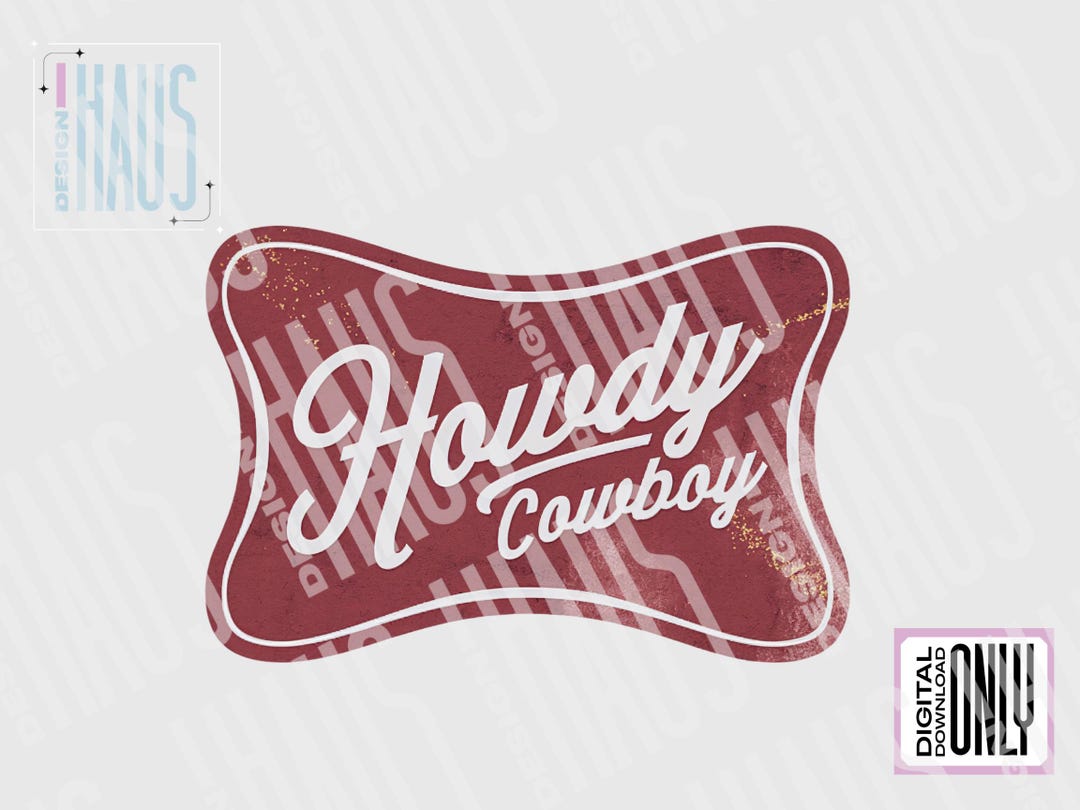 Howdy Cowboy Digital Download, Western PNG, Cowboy PNG File, Country ...