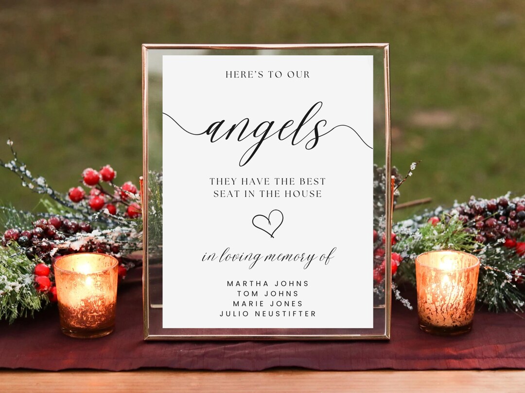 Heres to Our Angels They Have the Best Seat in the House Sign ...
