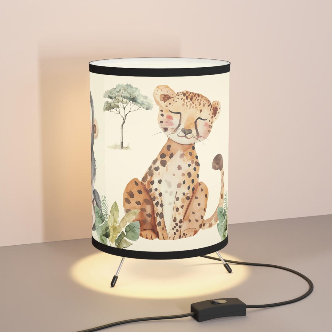 Lamp, Safari Nursery Room, Watercolor Wildlife, Artistic Kids Room ...