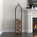 Geometric Firewood Rack, Metal Log Holder for Modern Home, Contemporary ...